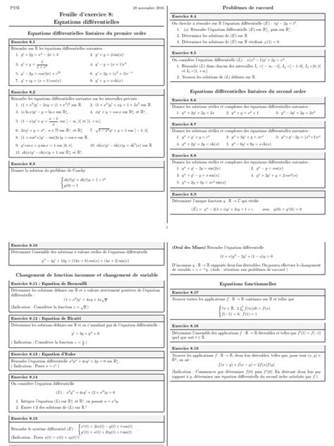 Ch08 Equa Diff Td Pdf Équations Algèbre