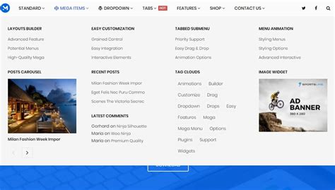 Wp Mega Menu Plugin Gratuito Para Crear Increíbles Mega Menús Con