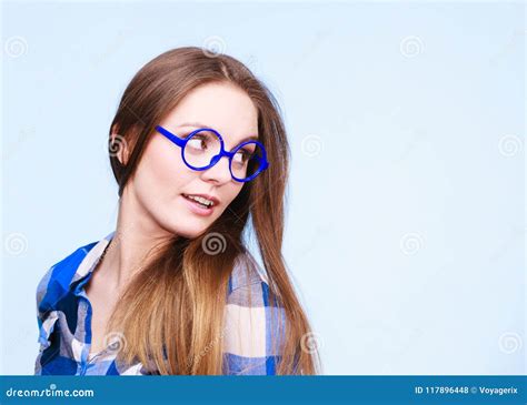 Attractive Nerdy Woman In Weird Glasses Royalty Free Stock Image CartoonDealer Com