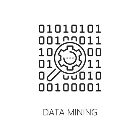 machine learning ai data mining algorithm icon stock vector