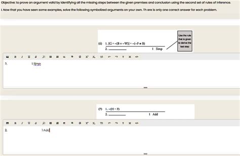 Objective To Prove An Argument Valid By Identifying All The Missing
