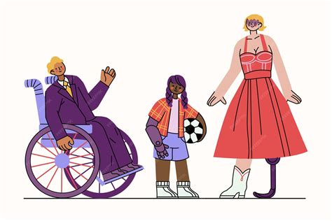 손으로 그린 장애인 그림 무료 벡터