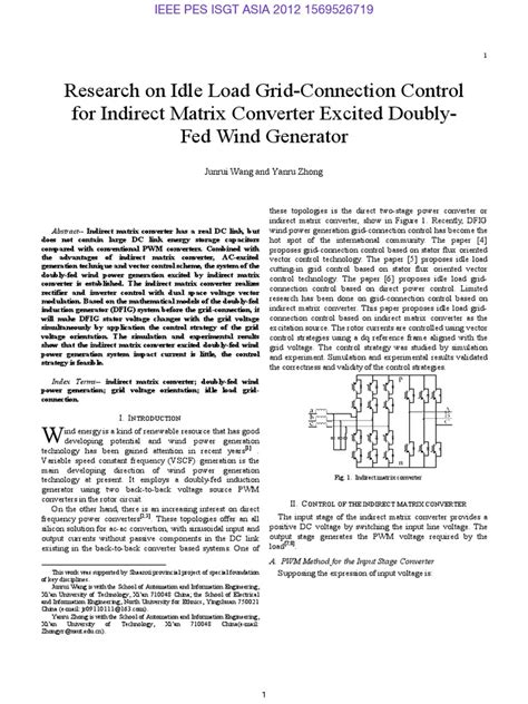 Research On Idle Load Grid Connection Control For Indirect Matrix