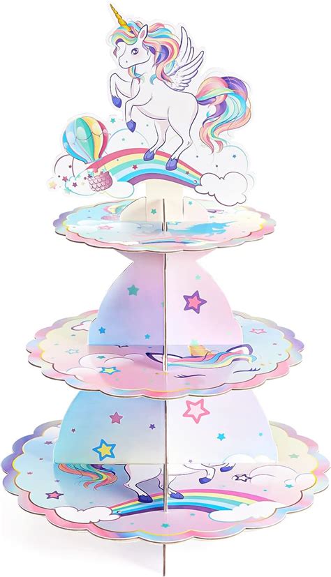 Soporte Para Cupcakes De Unicornio Decoración De Fiesta De Unicornio