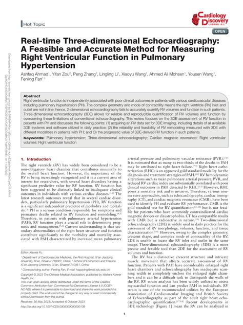 Pdf Real Time Three Dimensional Echocardiography A Feasible And Accurate Method For Measuring