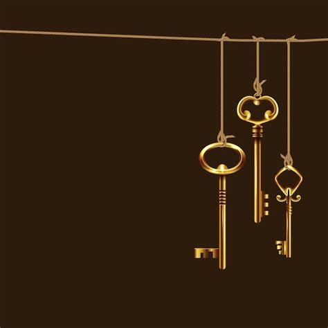 Premium Vector Realistic Vintage Keys Strings Composition Three