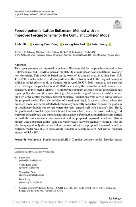Pseudo Potential Lattice Boltzmann Method With An Improved Forcing