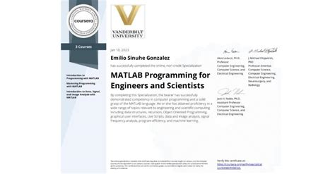 emilio sinuhe gonzález terríquez on linkedin completion certificate for matlab programming for