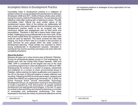 front and back cover of the book incomplete notes in development