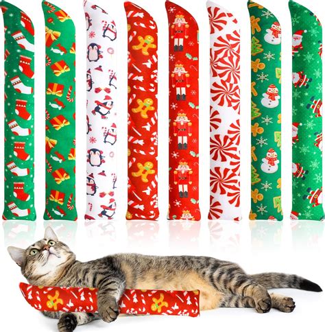 Liliful 8 Pack Christmas Catnip Toys Catnip Kicker Toys