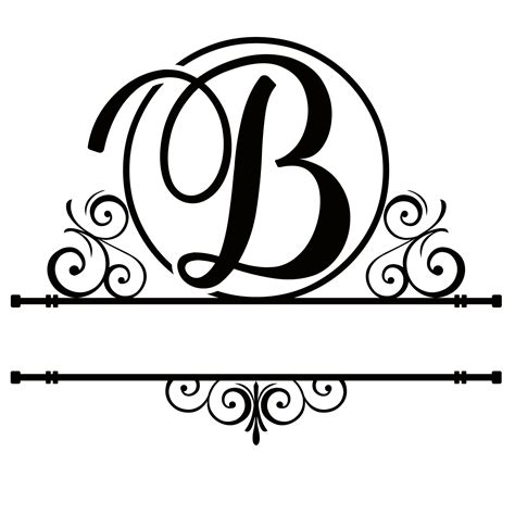 Letter B Split Monogram Digital File Monogram B Design B Monogram