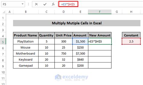 How To Multiply Multiple Cells In Excel 4 Methods Exceldemy