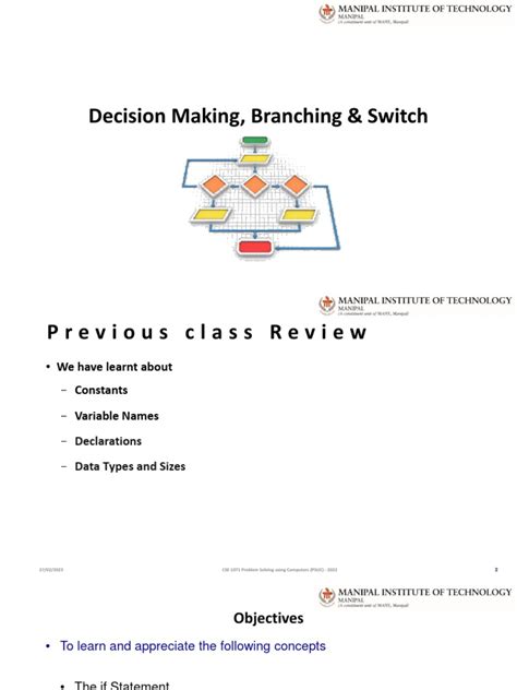 L10 L13 Decision Making Branching And Looping Pdf Control Flow Mathematics