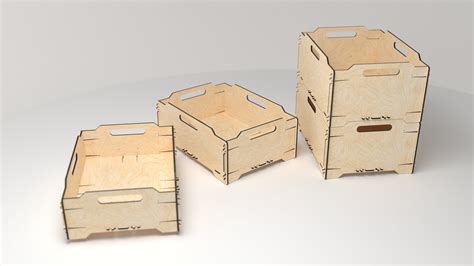 3 Sizes Stackable Box Cnc Storage Box For Laser Cutting Etsy