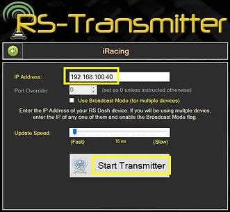 RS Dash Setup IRacing