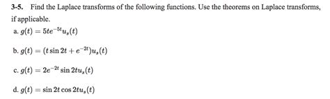 Solved Find The Laplace Transforms Of The Following Chegg