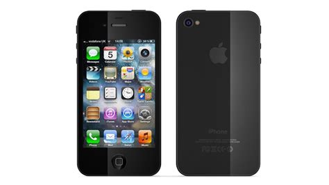 3d Apple Iphone 4 Black Turbosquid 2073733