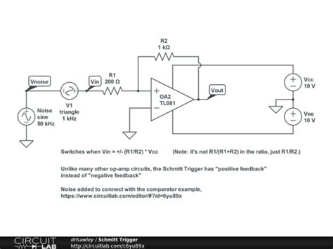 Schmitt Trigger Circuitlab