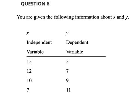 solved question 6 you are given the following information