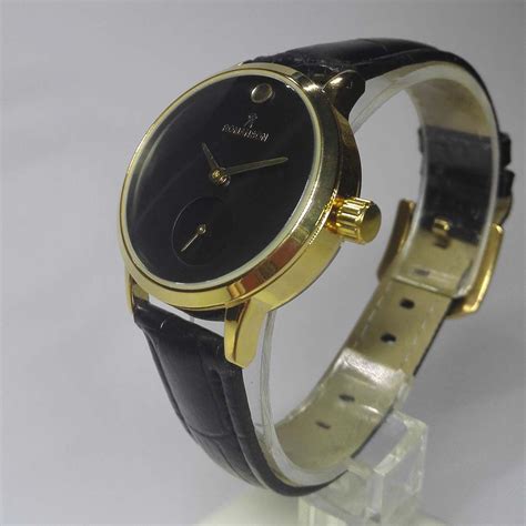 رومانسون Romanson شیک مجلسی ساعت مچی زیر ثانیه زنانه مشکی طلایی