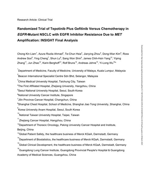 Pdf Randomized Trial Of Tepotinib Plus Gefitinib Versus Chemotherapy