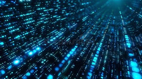 Abstract Blue Binary Code Background With Glowing Digits Digital Technology Concept Stock