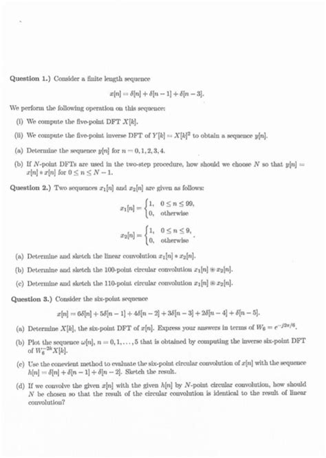 Solved Question 1 Consider A Finite Length Sequence N