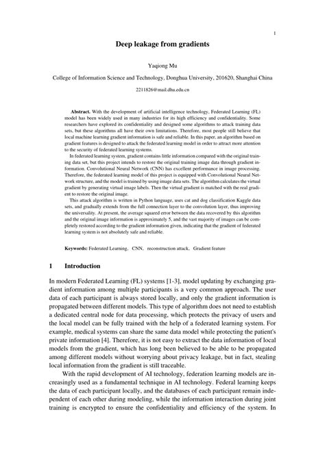 Pdf Deep Leakage From Gradients