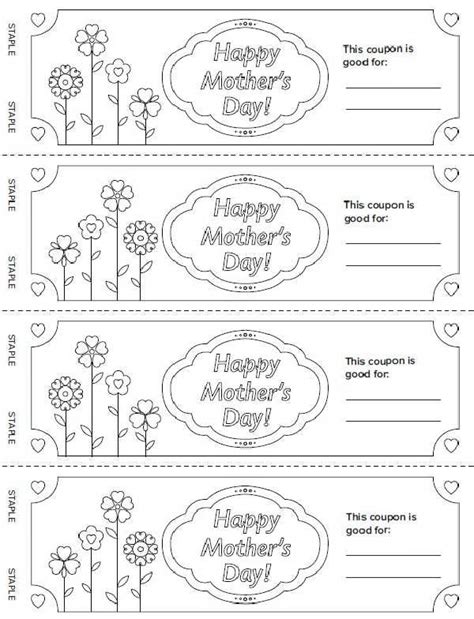 Mothers Day Coup Sheet With Flowers And Hearts