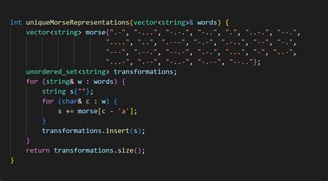 C Solution To Leetcode 804 Unique Morse Code Words Leetsolve