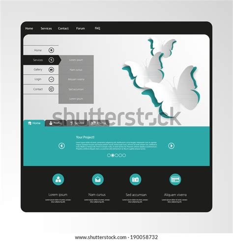 Clean Modern Website Template Editable Vector 库存矢量图（免版税）190058732 Shutterstock