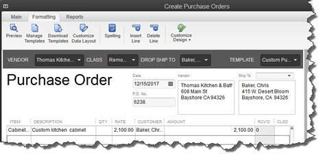 Preparing Purchase Orders In Quickbooks
