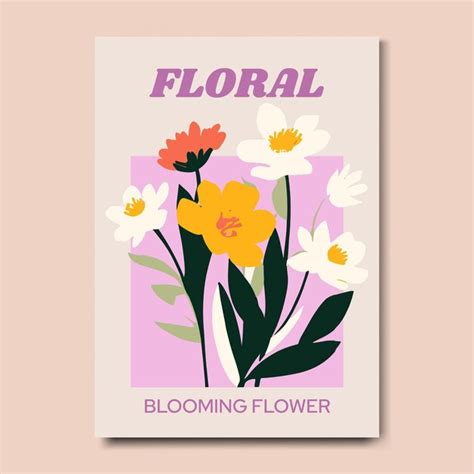 Floral Botanical Art Print Wall Art Poster Premium Ai Generated Vector