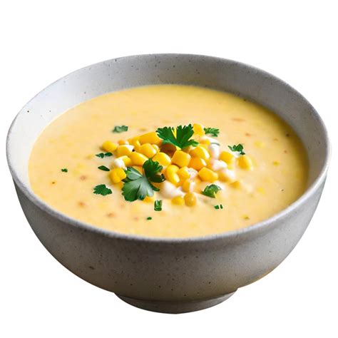 Delicious Creamy Corn Soup Served 44025939 Png