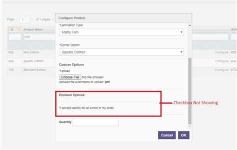custom options not showing when creating order in magento admin stack