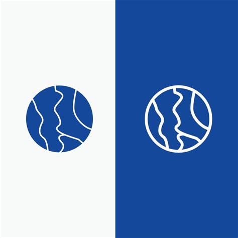 Global Location Map World Geography Line And Glyph Solid Icon Blue