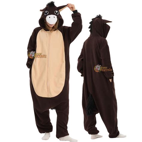 Horse Halloween Costume For Adult Animal Onesies Cosplay Outfit Lucky