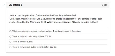 Solved Question Pts Use The Data Set Posted On Canvas Chegg Com