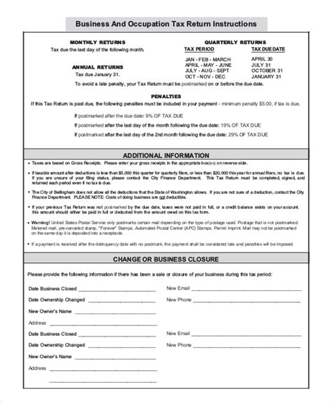 Official Business Form Sample