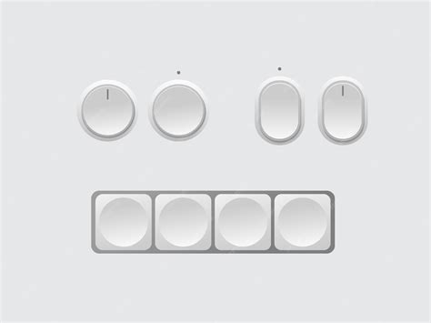 Premium Vector Round And Square Buttons White And Gray With Shadow 3d Navigation Bar For