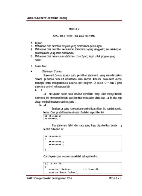 Doc Statement Control Dan Looping