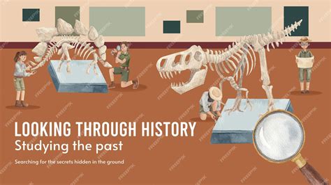 Premium Vector Blog Banner Template With Fossil Archeologist Conceptwatercolor Style Premium Vector Blog Banner Template With Fossil Archeologist Conceptwatercolor Style