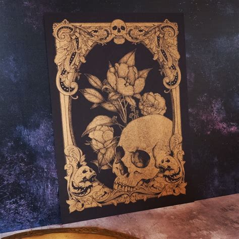 Memento Mori Art Print Skull Wall Art Skull And Flowers Etsy