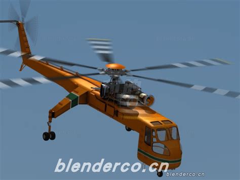 Blender直升机运输机模型 群友分享 作者不清楚了，知道的留言 Blender布的