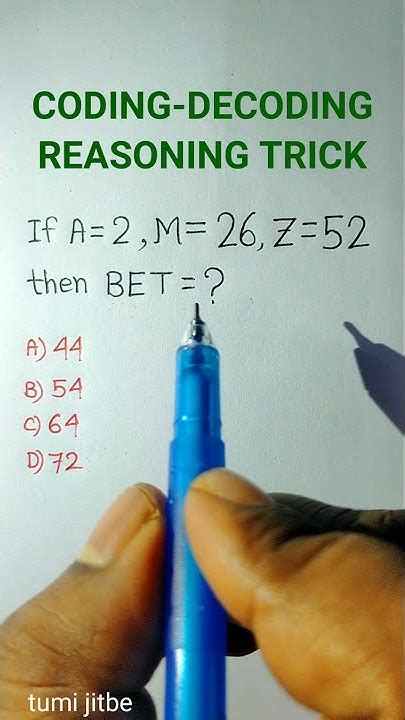 Coding Decoding Reasoning Trick 2003 Reasoning Classes Rrb Ssc Exam Reasoning Questions