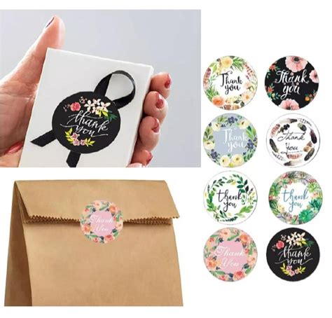 Pack Of 100 Pcs Round Thank You Stickers Labels Seals Envelopes To Gro