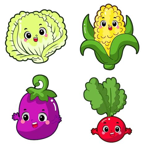 Premium Vector Easy Vegetables Drawing Cute Veggie Herbs Vector Icon