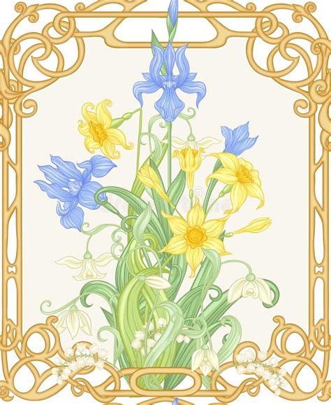 Spring Flowers Seamless Pattern Background Stock Vector