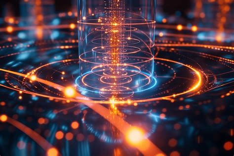 Premium Photo Quantum Computing Core Futuristic Design Abstract Technology Background