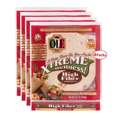 Ol√© Xtreme Wellness 8 High Fiber Tortilla Wraps Carb Lean Keto